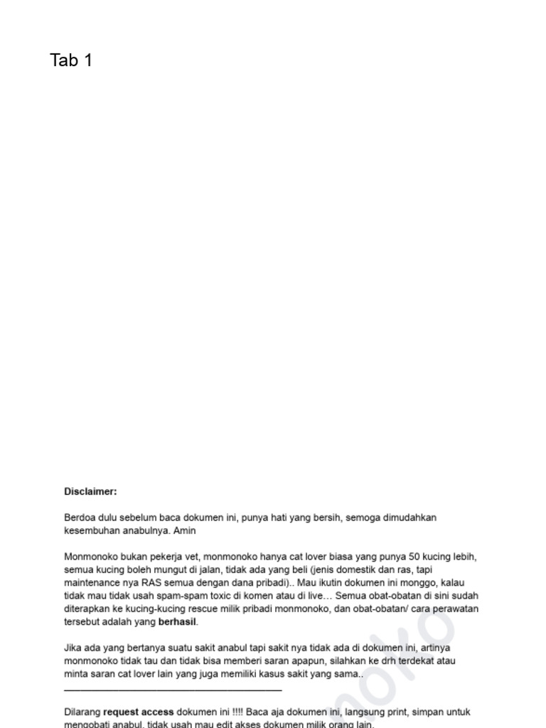 Copy of Dokumen Obat Kucing - Monmonoko | PDF