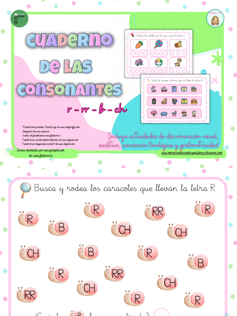 Cuaderno Consonantes CH R RR B | PDF | Comunicación escrita ...