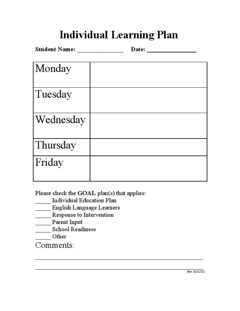Individual Learning Plan | PDF | Career & Growth