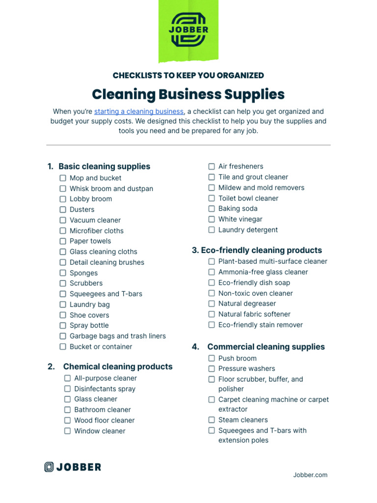 Cleaning Supplies Checklist | PDF | Home | Cleaning