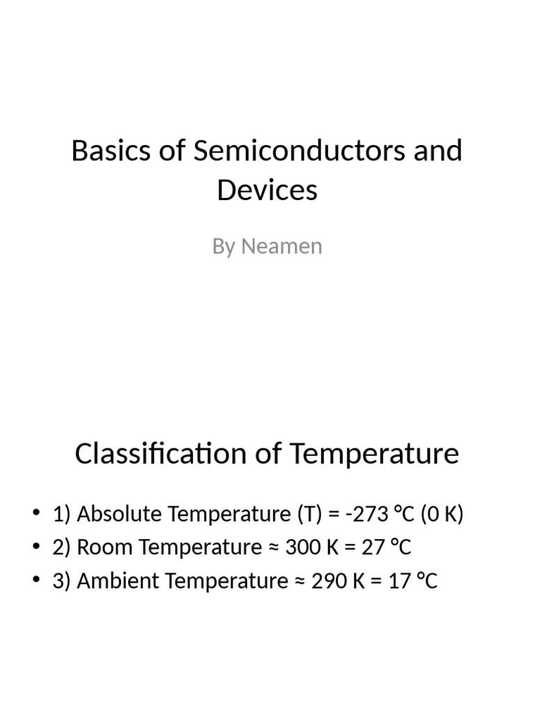 Semiconductor Notes Presentation | PDF
