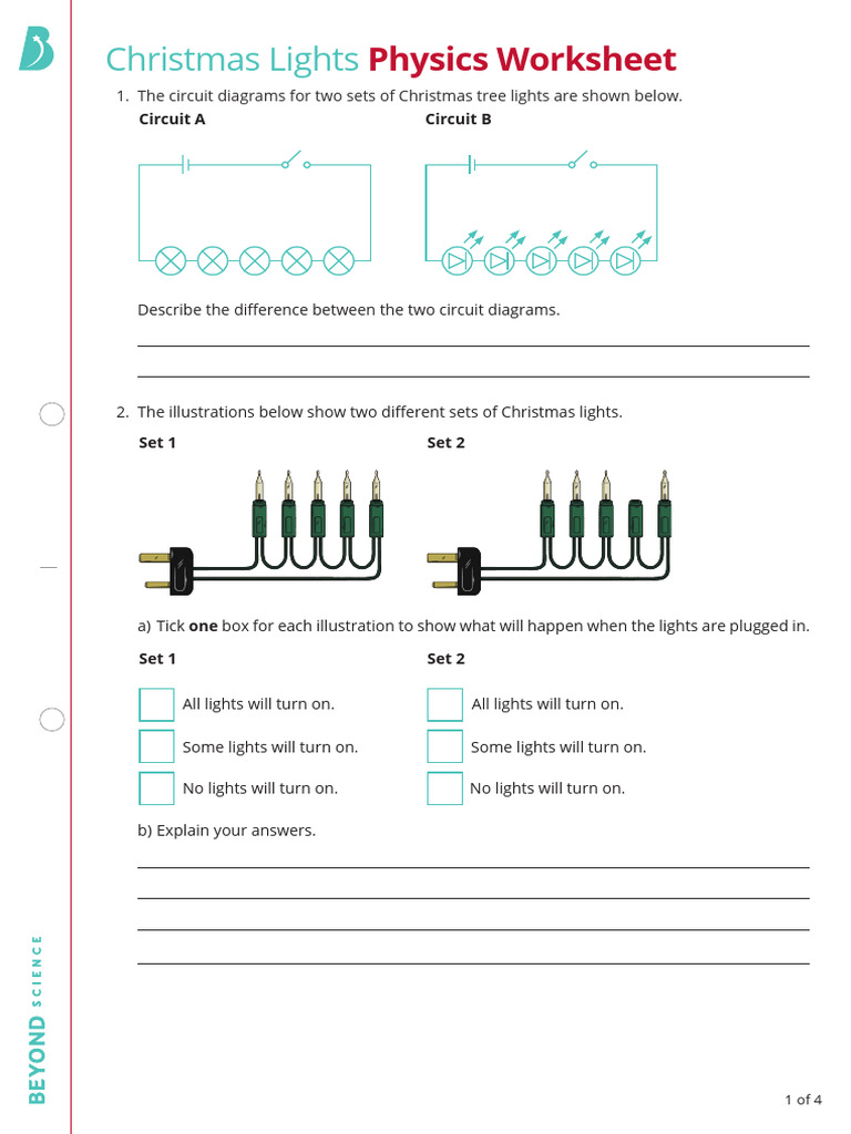 Christmas Lights Physics Worksheet | PDF | Light Emitting Diode ...