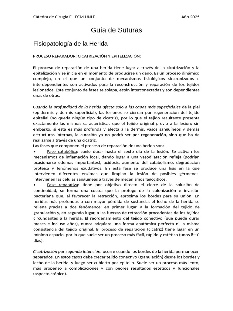 Guia de Suturas 2025 | PDF | Herida | Nudo