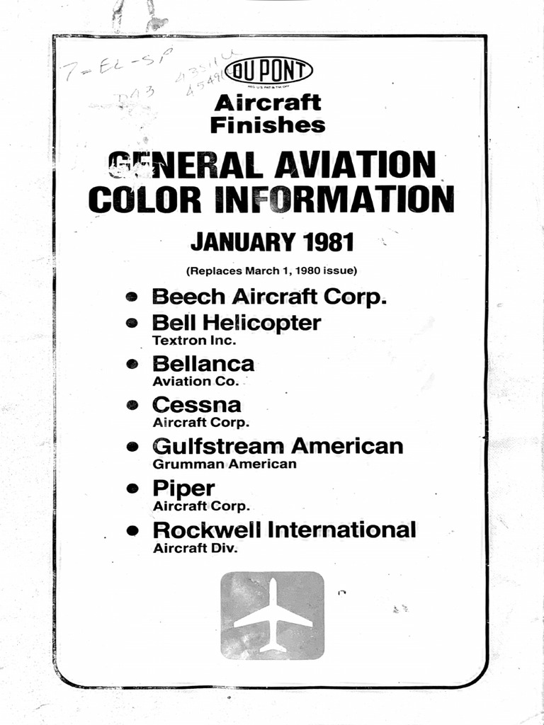 DuPont Aviation Color Chart 1981 | PDF | Green | Rainbow