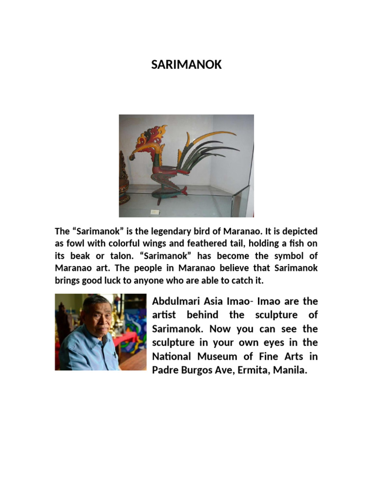 Maranao Sarimanok Sculpture Overview | PDF