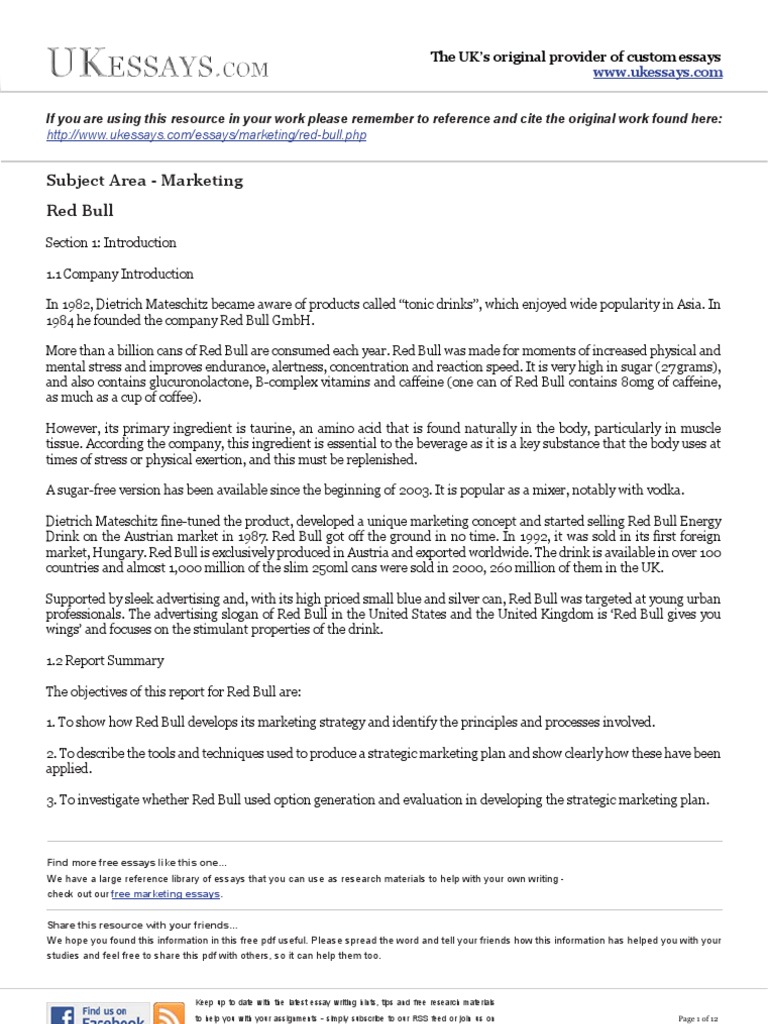 Red Bull | PDF | Market Segmentation | Competitive Advantage