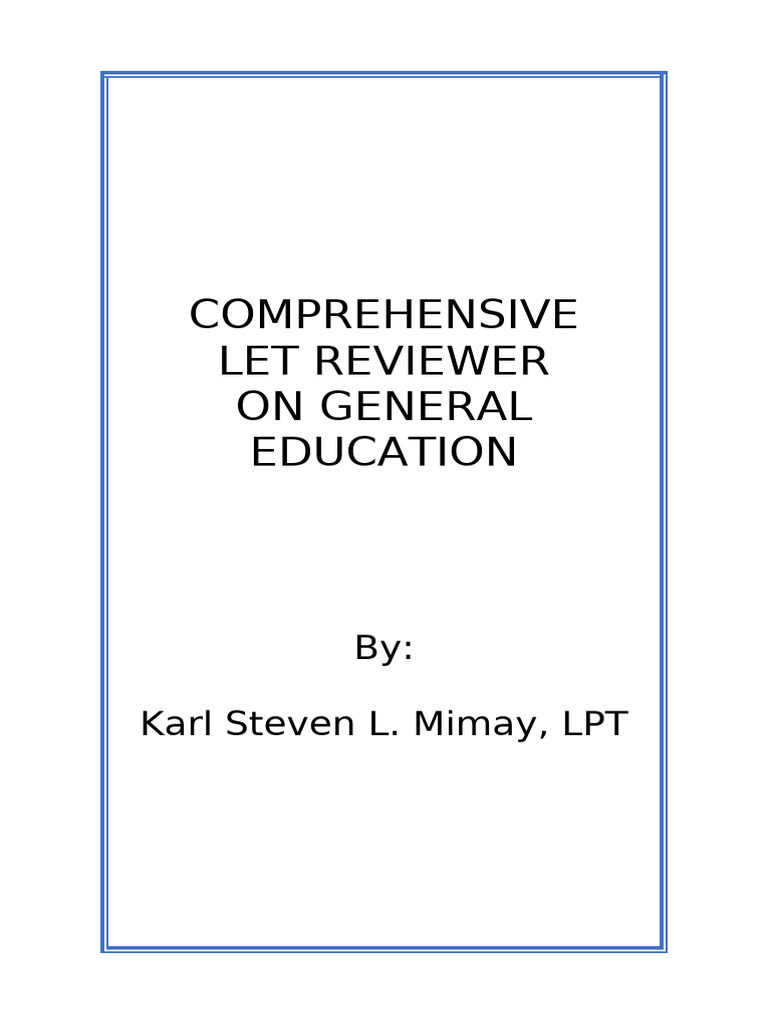 General Education LET Reviewer Guide | PDF | Deities | Michelangelo
