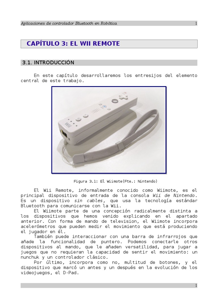 Funciones del Wiimote en Robótica | PDF