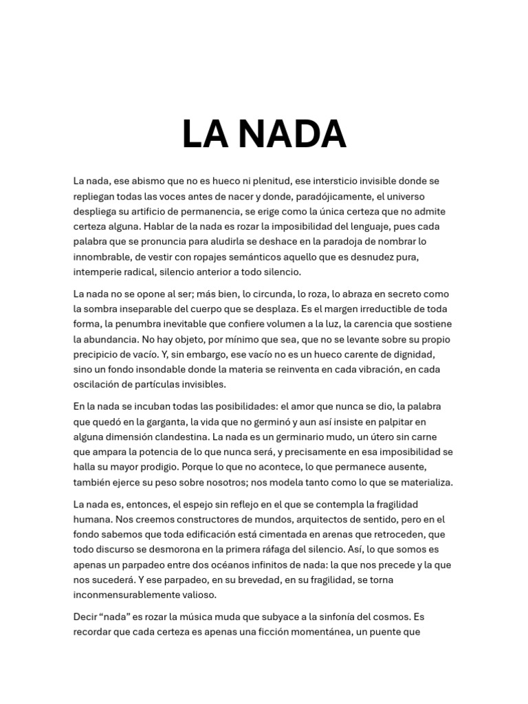 Que Es La Nada | PDF