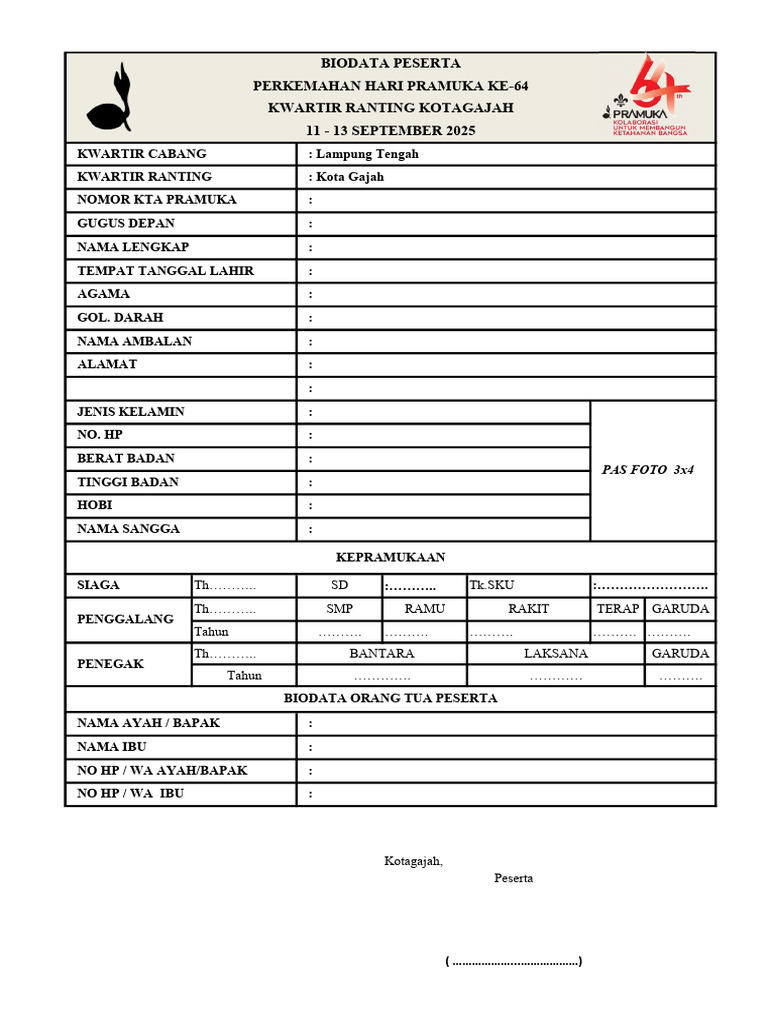 Biodata Peserta | PDF