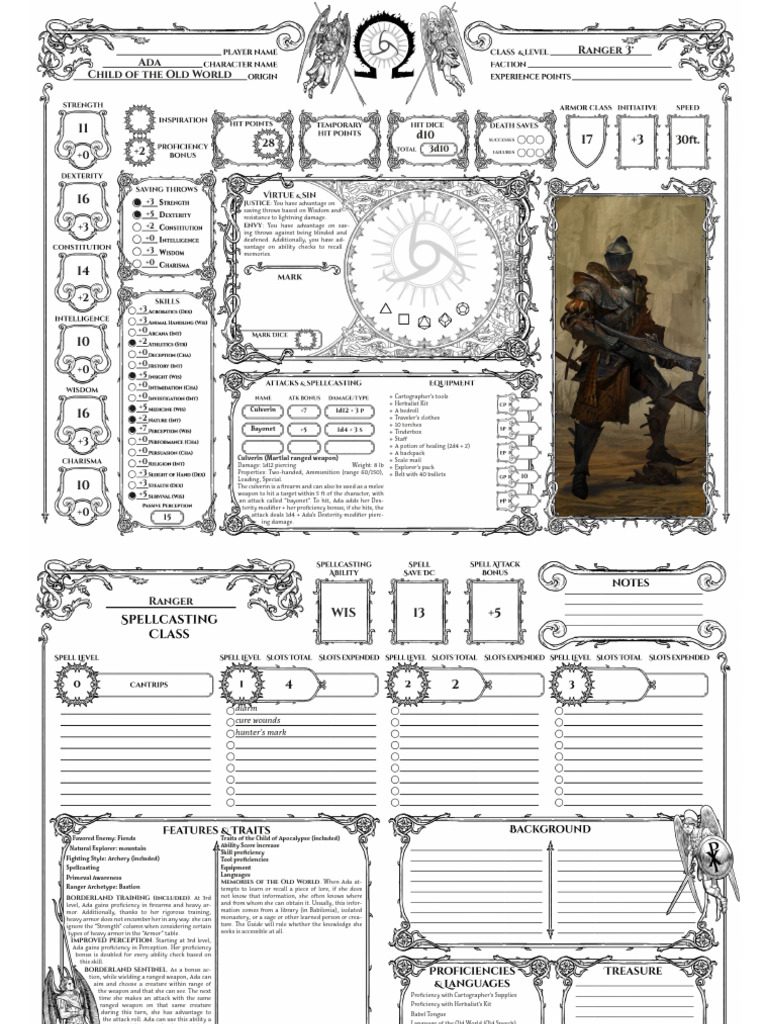 Apocalisse - Ada - Pregenerated Character ENG | PDF