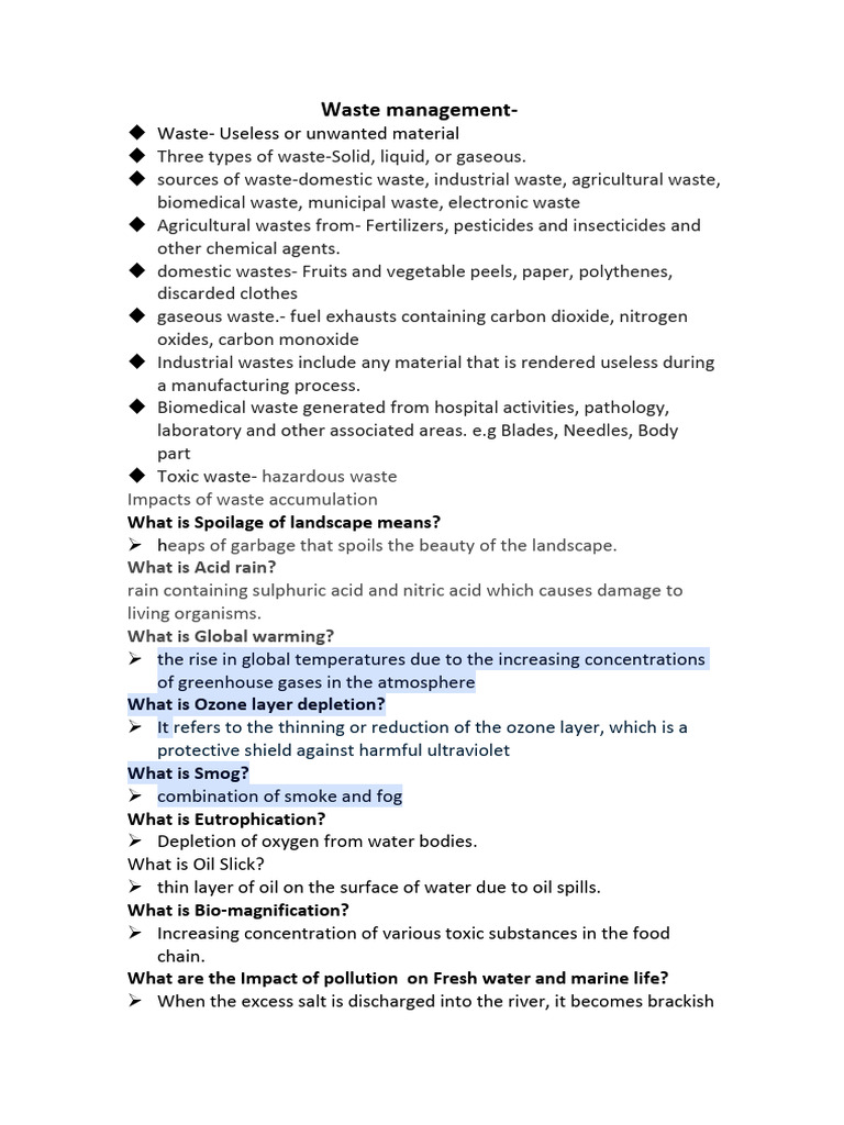Comprehensive Guide to Waste Management | PDF | Waste | Recycling