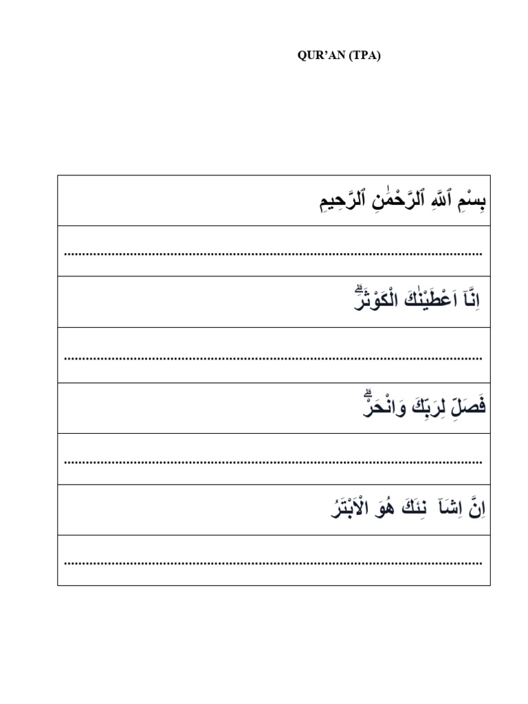 Soal Ujian Tahsinul Kitabah | PDF