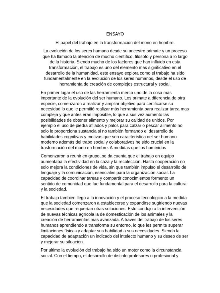 Ensayo 12345679 | PDF | Humano | Sociedad