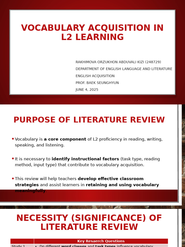 L2 Vocabulary Acquisition Strategies | PDF | Vocabulary | Second Language