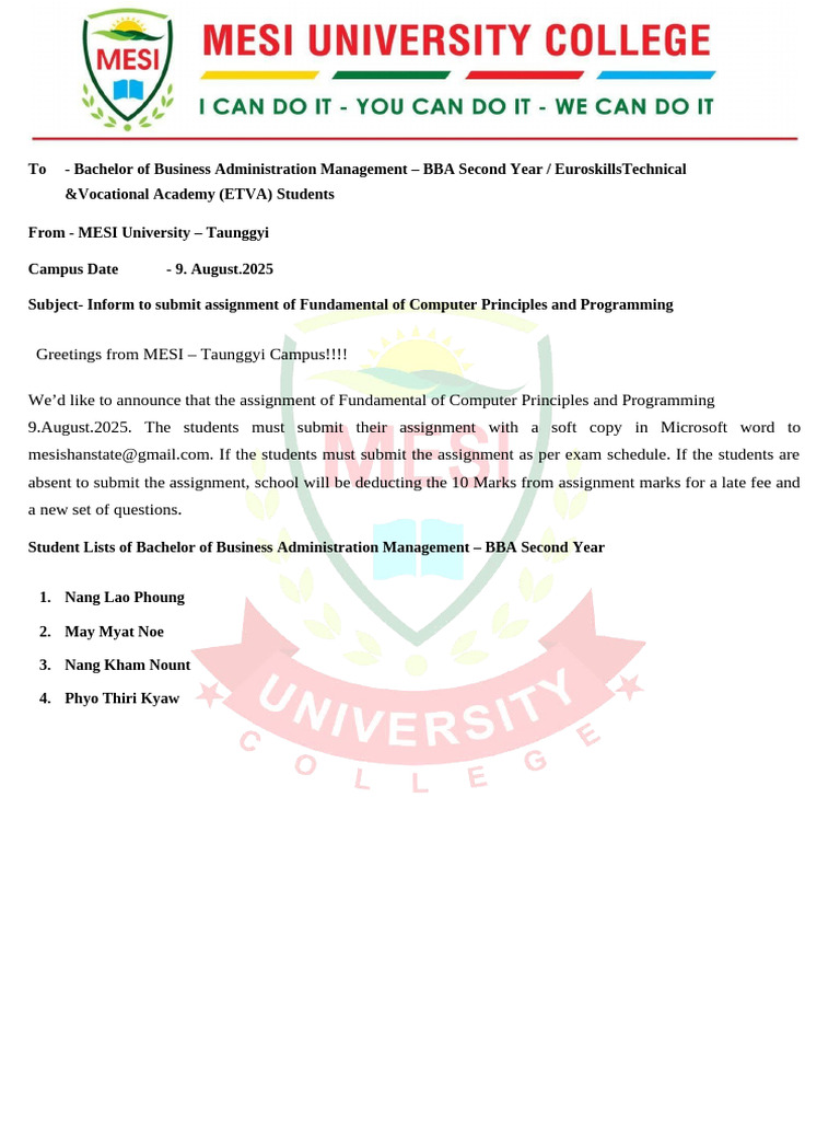 Fundamental of Computer Principles and Programming Assignment 2 - 1 ...