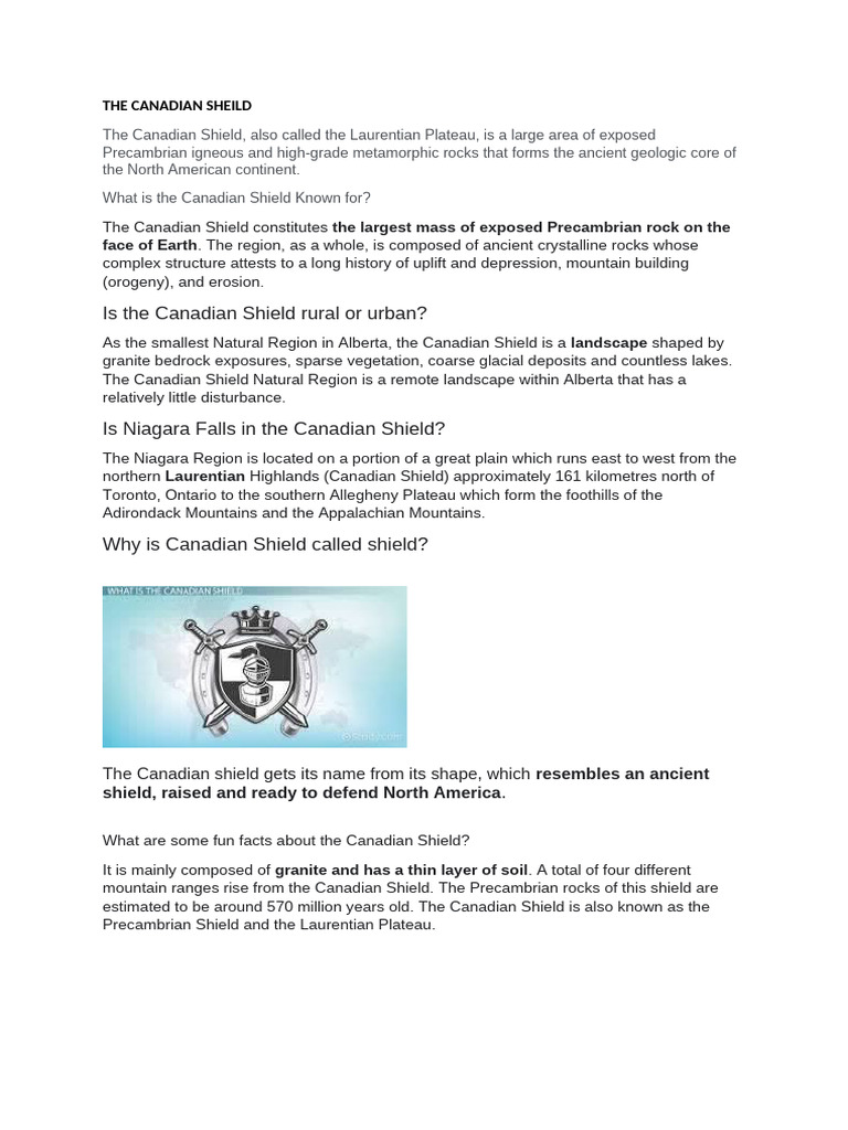 The Canadian Sheild | PDF
