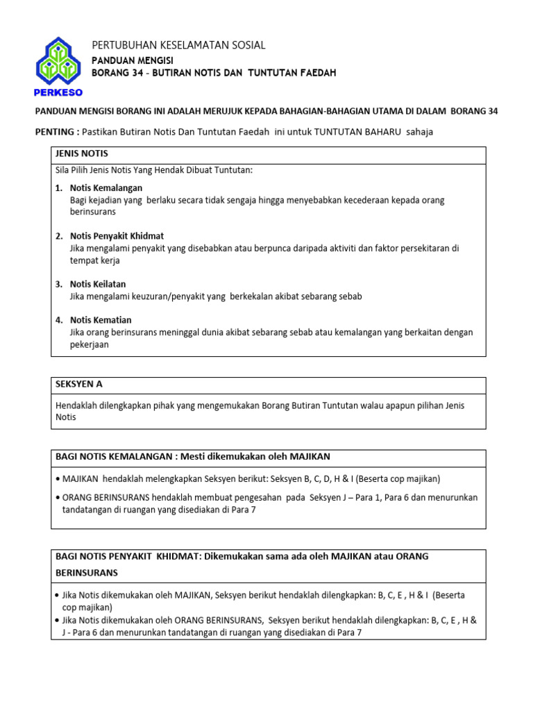 1 - Panduan Mengisi Borang 34 | PDF | Pengelolaan Keuangan & Uang