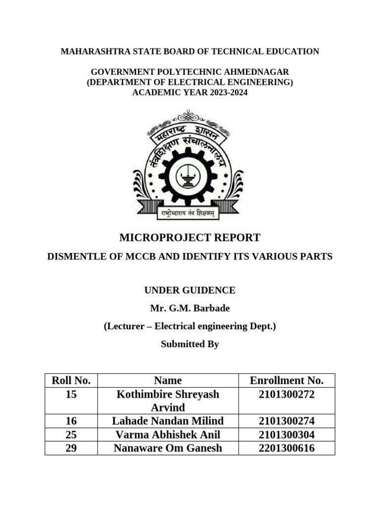 Sap Micro Project Report-1 | PDF | Switch | Electric Arc