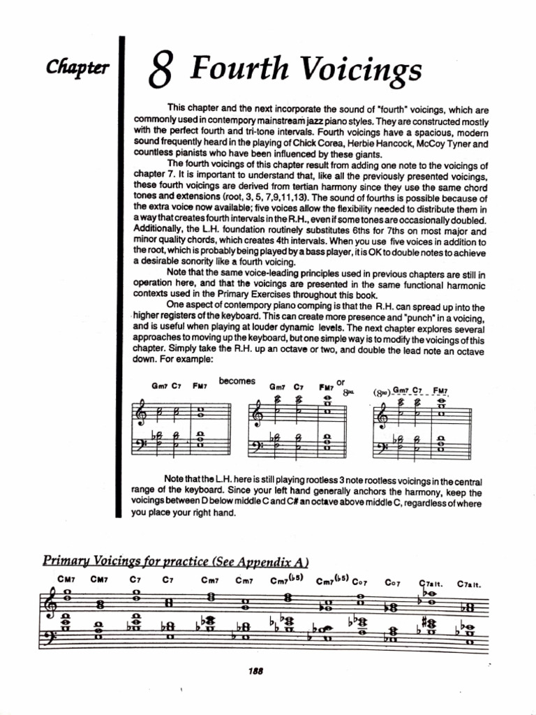 Jazz Keyboard Harmony Chapter 8 - Fourth Voicings | PDF
