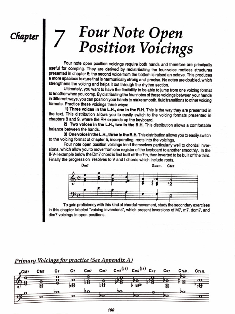 Jazz Keyboard Harmony Chapter 7 - Four Note Open Position Voicings | PDF