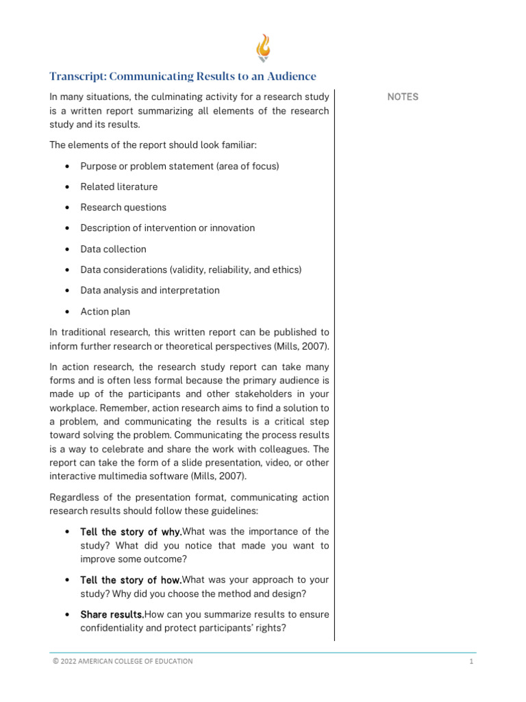 Communicating Action Research Results | PDF | Communication | Cognition