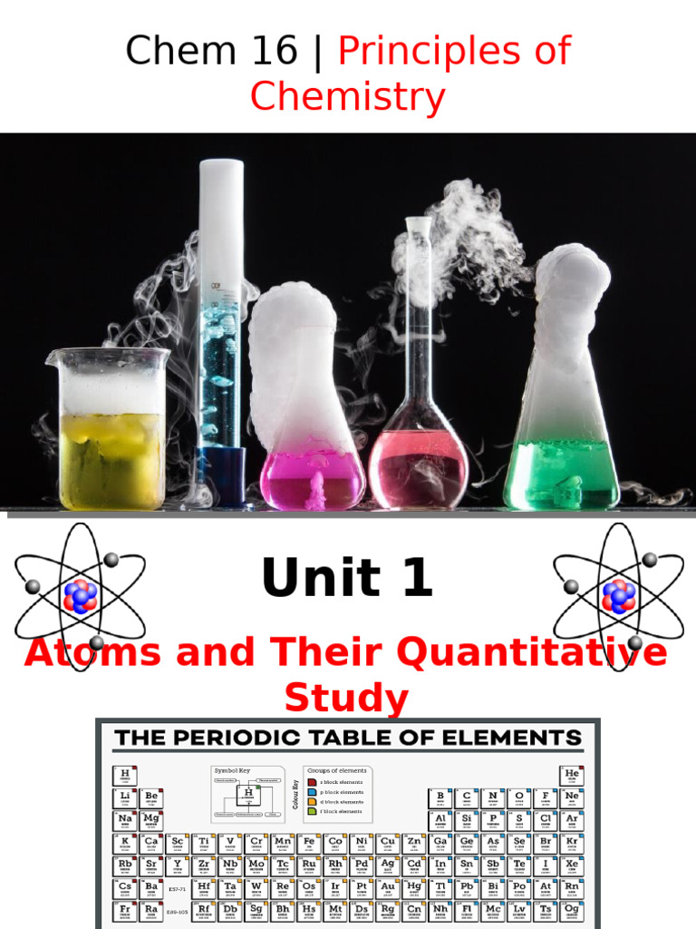 CHEM 16 Unit 01 Atoms and Their Quantitative Study | PDF | Atoms ...