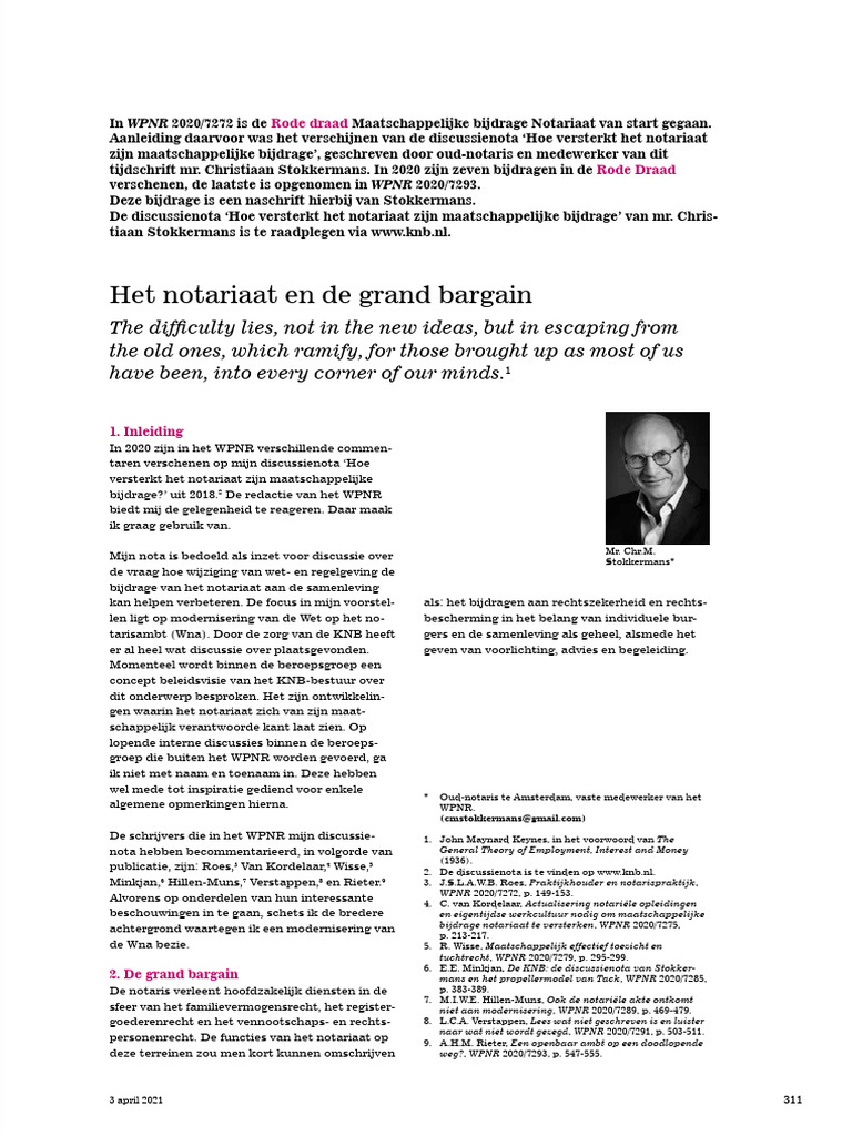 Het Notariaat en de Grand Bargain | PDF