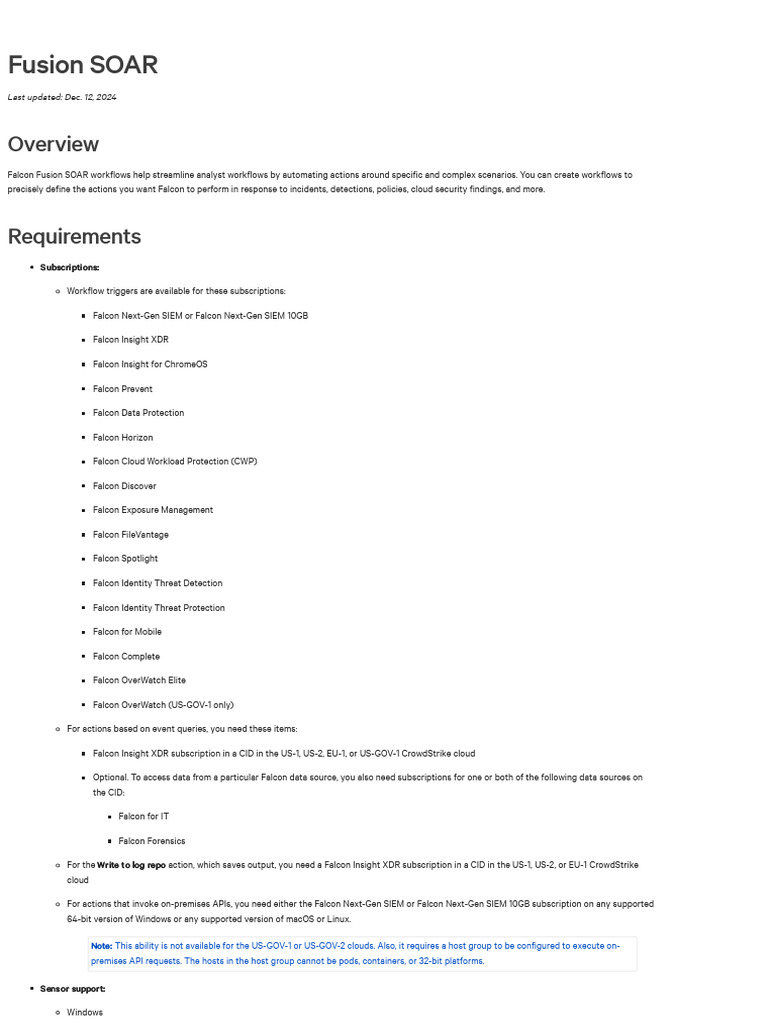 Falcon Fusion SOAR Workflows Guide | PDF | Tag (Metadata) | Cloud Computing