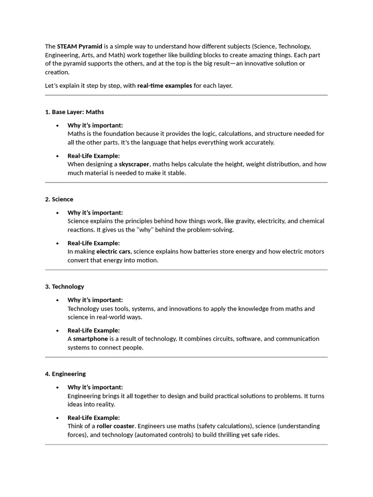 The STEAM Pyramid | PDF | Engineering | Science