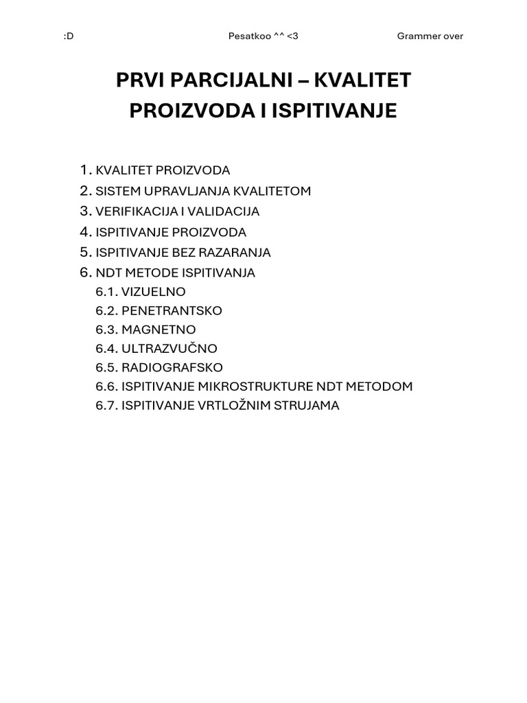 Kvalitet 1.parc | PDF