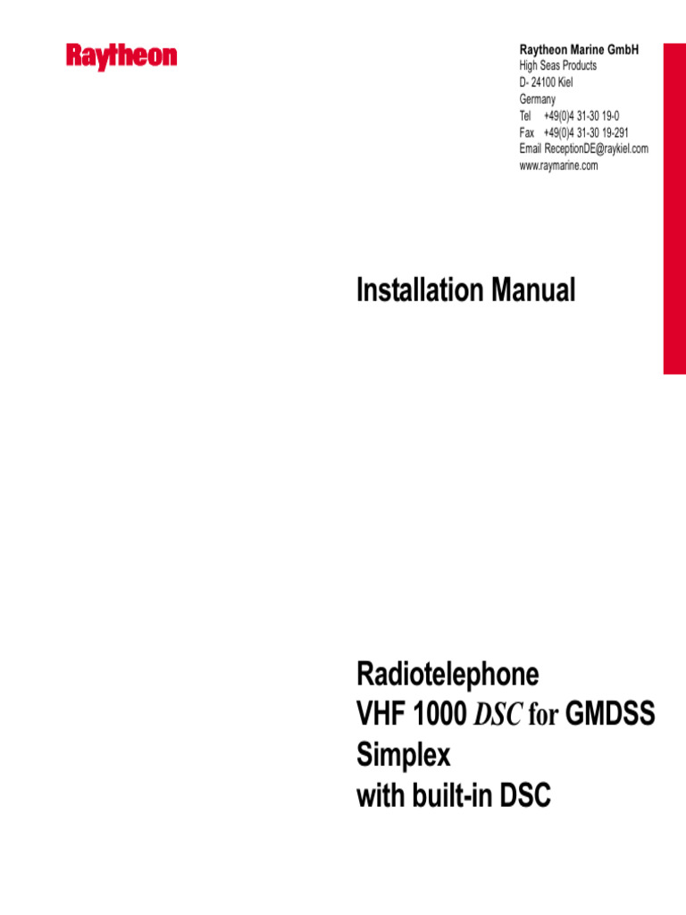 VHF DSC 100 Installation Manual | PDF | Power Supply | Decibel