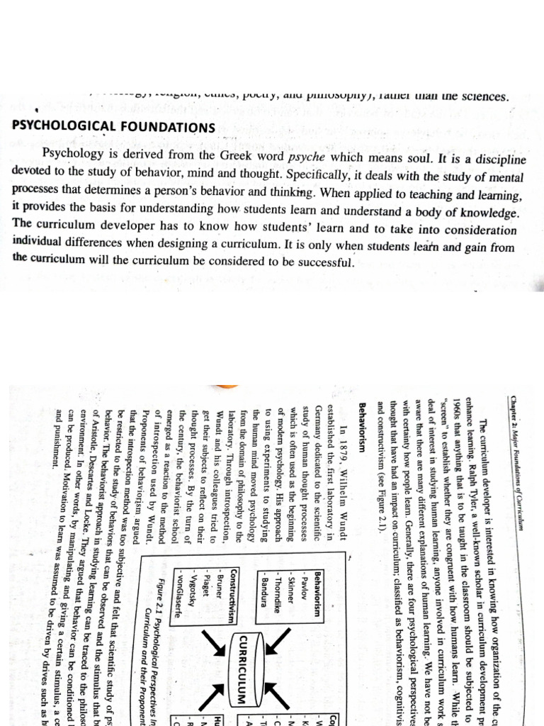 Psychological Foundations of Curriculum | PDF