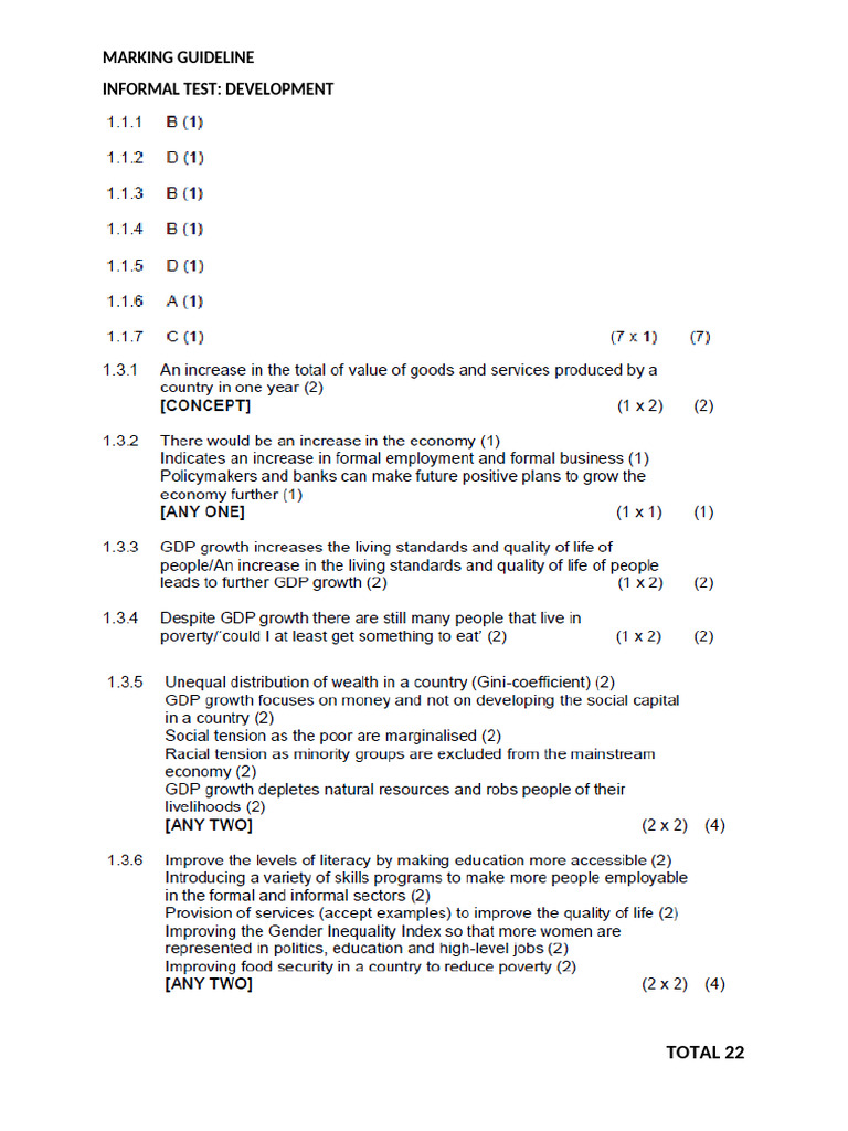 Marking Guideline | PDF