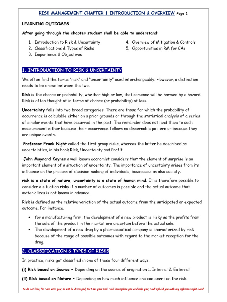 Introduction to Risk Management Concepts | PDF | Risk | Risk Management