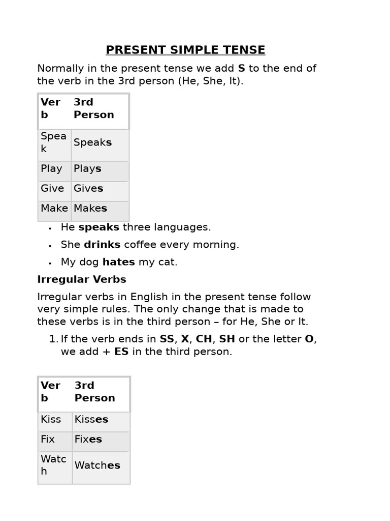 Present Simple Tense | PDF