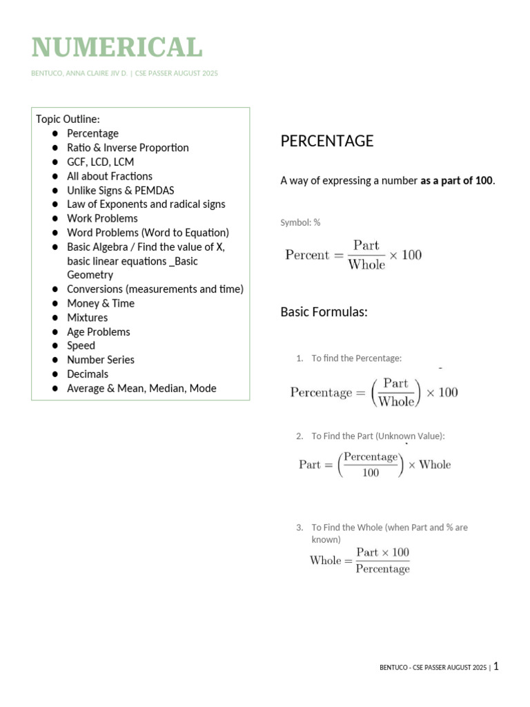 Numerical | PDF | Equations | Triangle