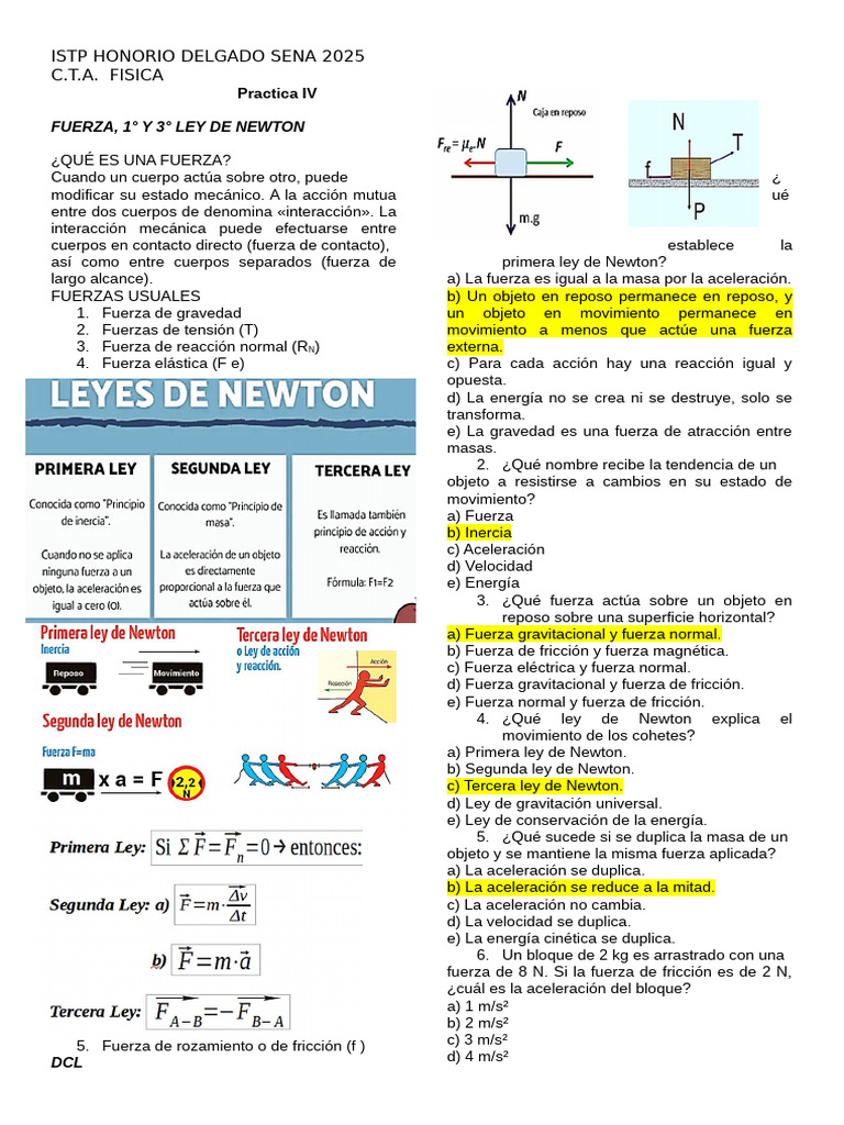Fuerzas y Leyes de Newton en Física | PDF | Fuerza | Las leyes del ...