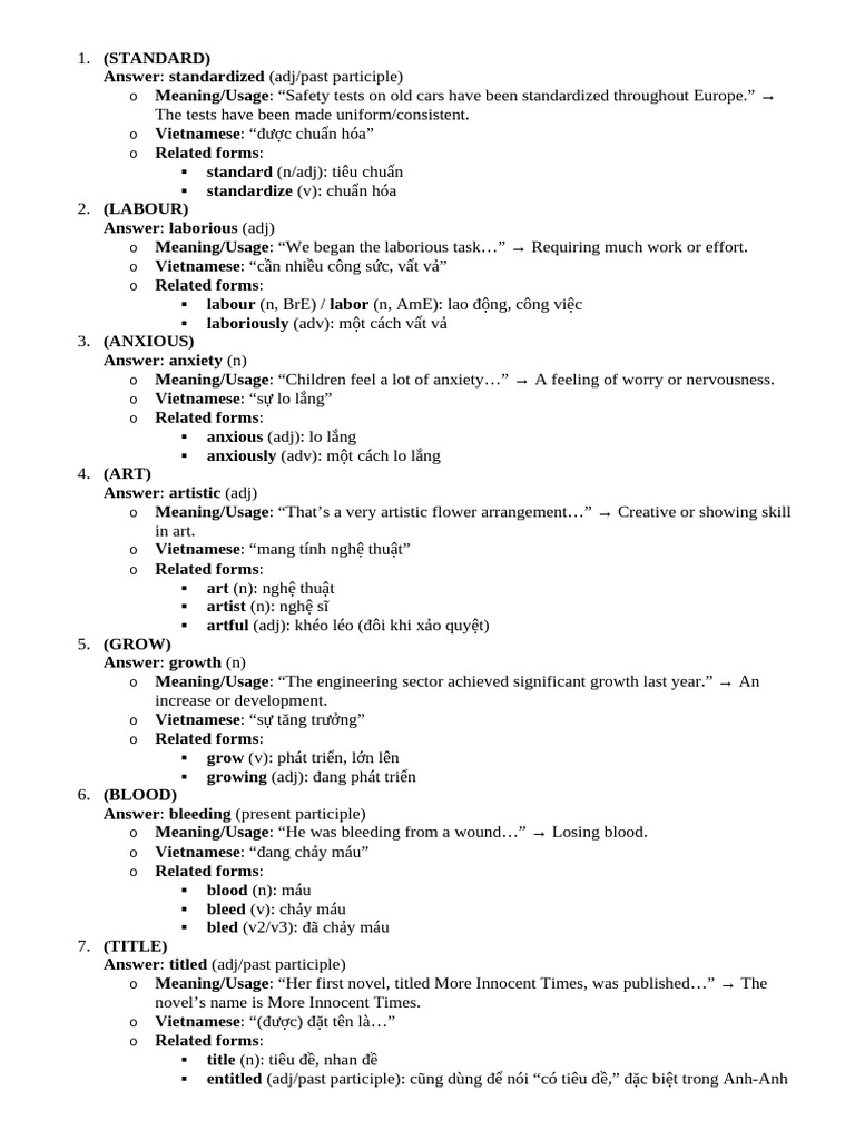 Understanding Word Forms and Meanings | PDF | Adverb | Adjective