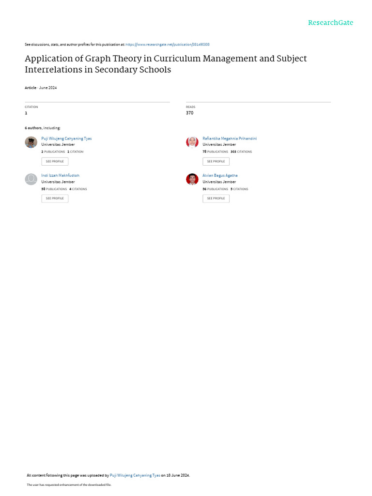 Graph Theory in Secondary School Curriculum | PDF | Curriculum ...