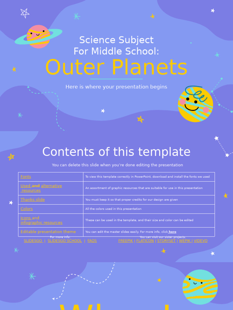 Science Subject For Middle School Outer Planets | PDF | Planets | Solar ...