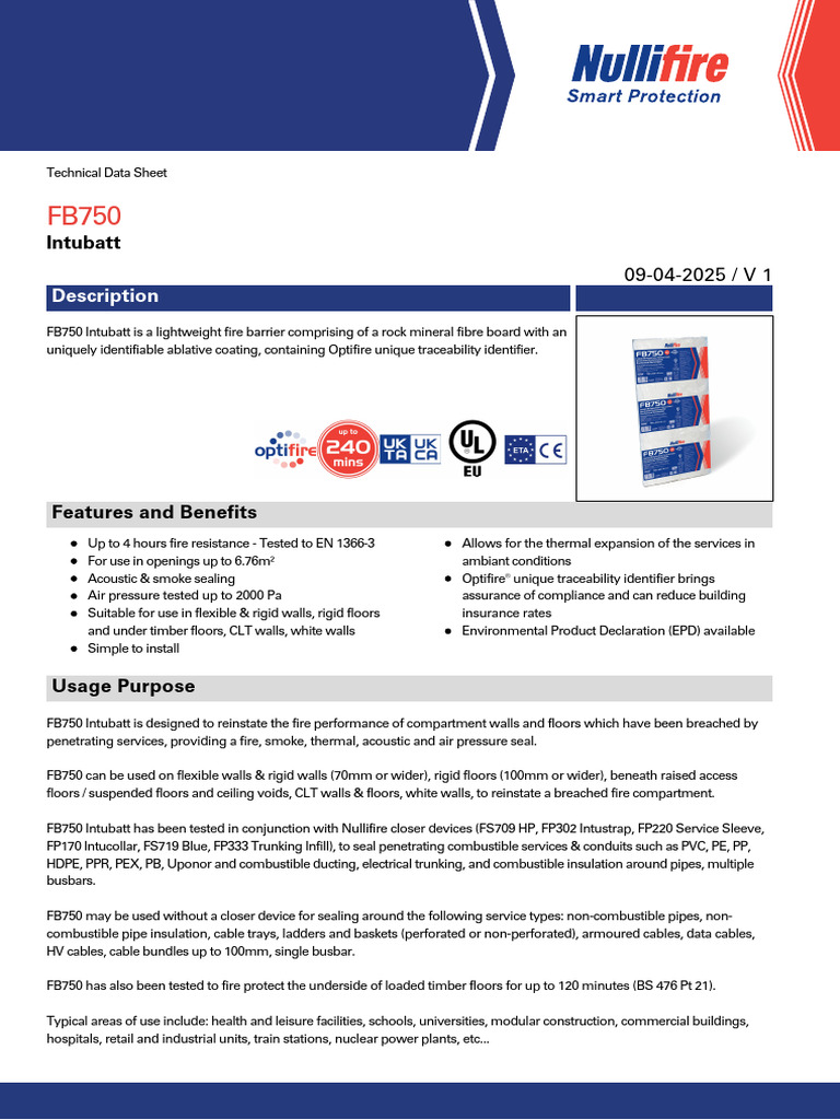 NF FB750 Datasheet Intubatt en-GB v1 | PDF | Pipe (Fluid Conveyance) | Wall