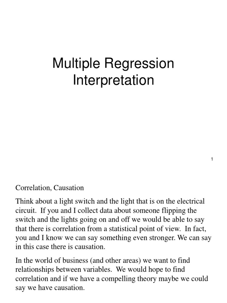 Multiple Regression Interpretation Pdf Statistical Hypothesis Testing Null Hypothesis