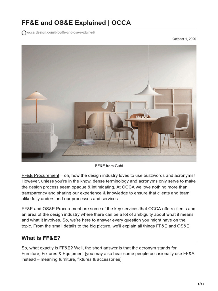Understanding FF&E and OS&E Procurement | PDF | Procurement | Supply Chain