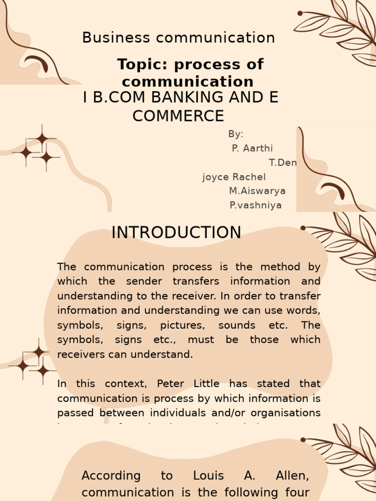 Understanding the Communication Process | PDF