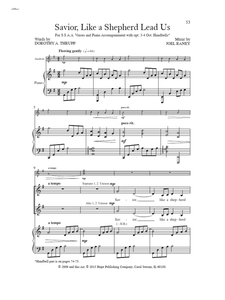 Savior, Like a Shepherd - Choral Score | PDF