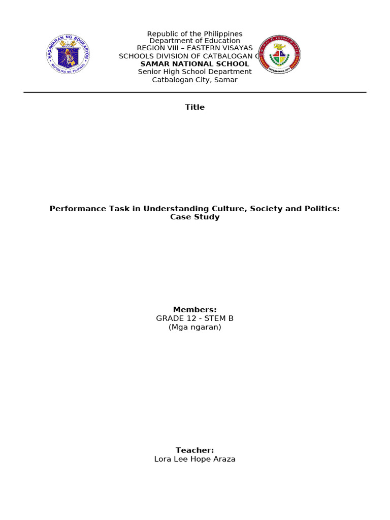 Cover Page Template Ucsp | PDF