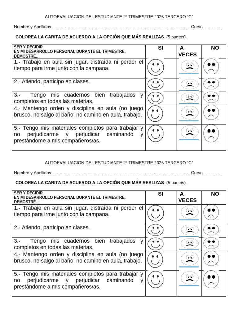 AUTOEVALUACIÓN | PDF