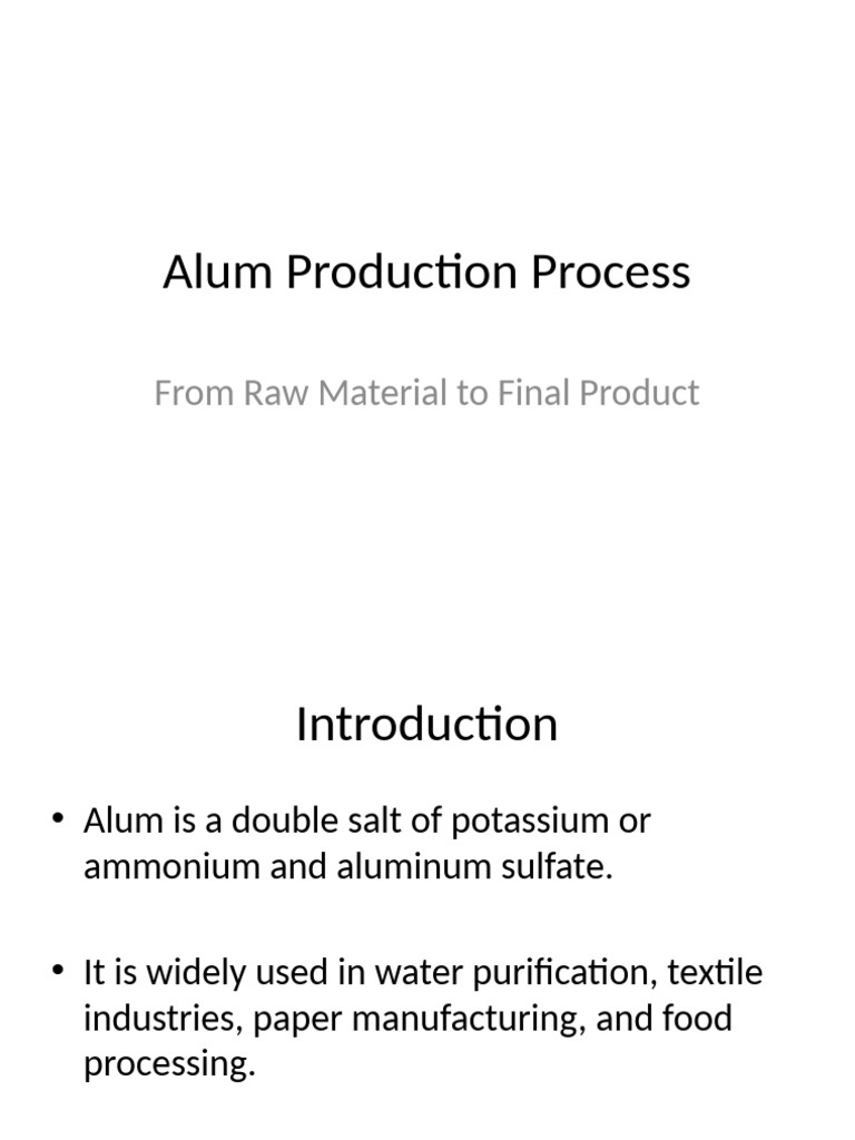 Alum Production Process Explained | PDF