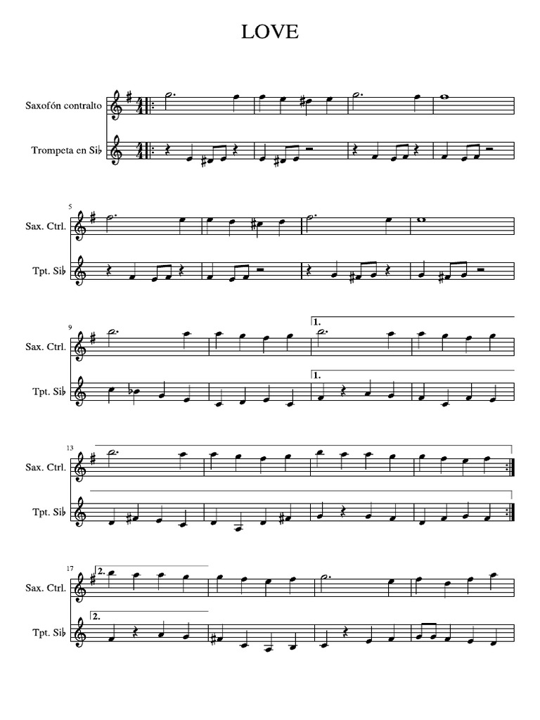 Love Sax I Trumpet Score | PDF